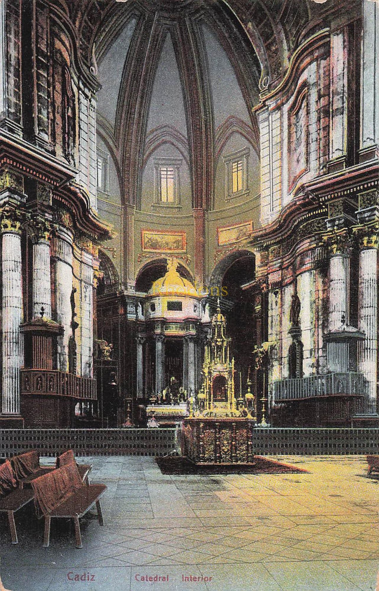 Spain / Spanish Postcard-Cadiz Cathedral, Spain-Interior View | Rhodons ...