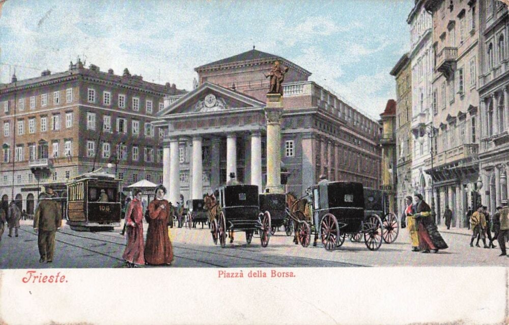 Italy Postcard-Trieste, Plazza della Borsa-Early 1900s | Miss JAMES ...