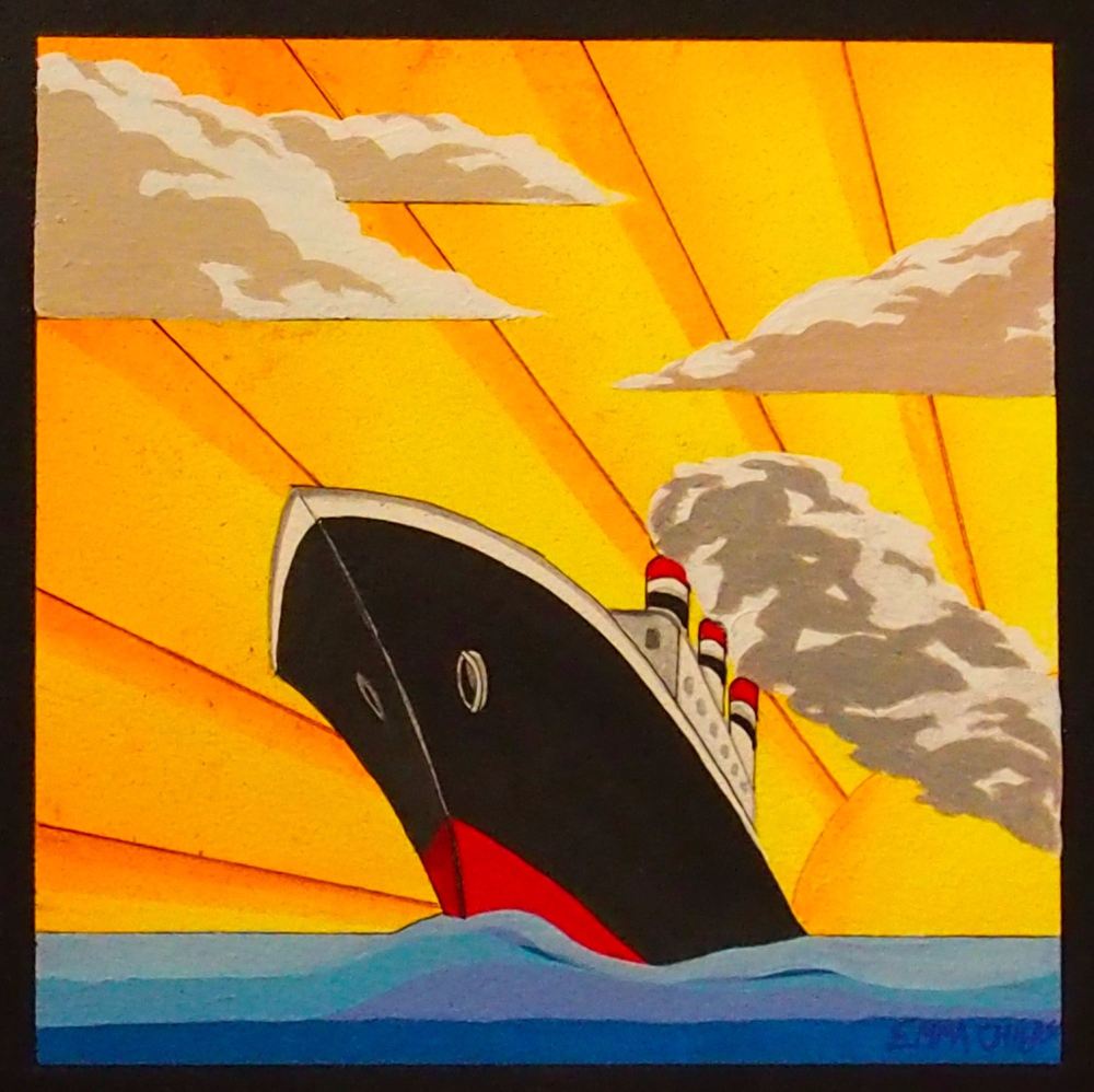 art deco boat ship art deco artists in devon art deco artist emma ...