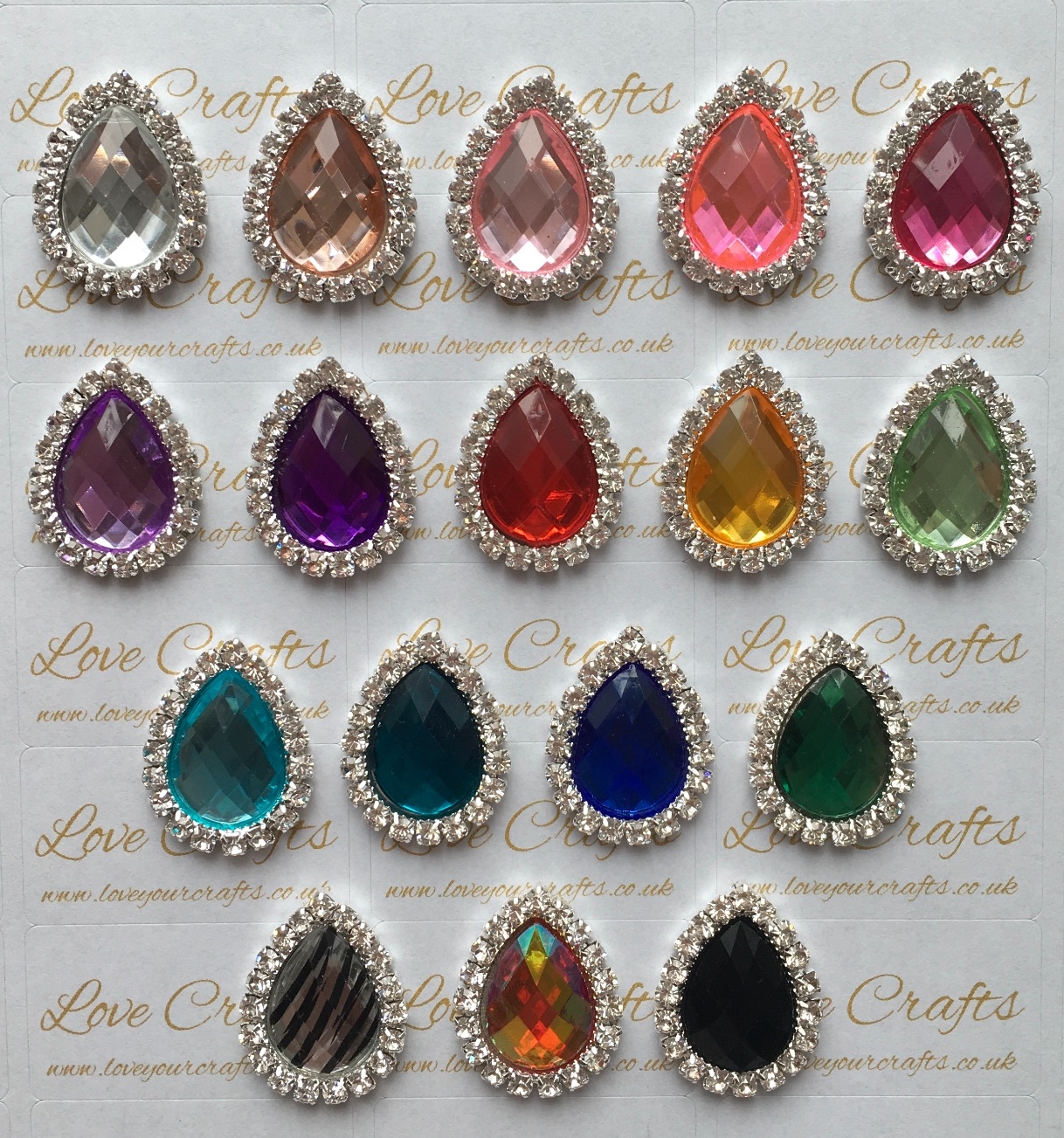 Acrylic Teardrop Bling Centre