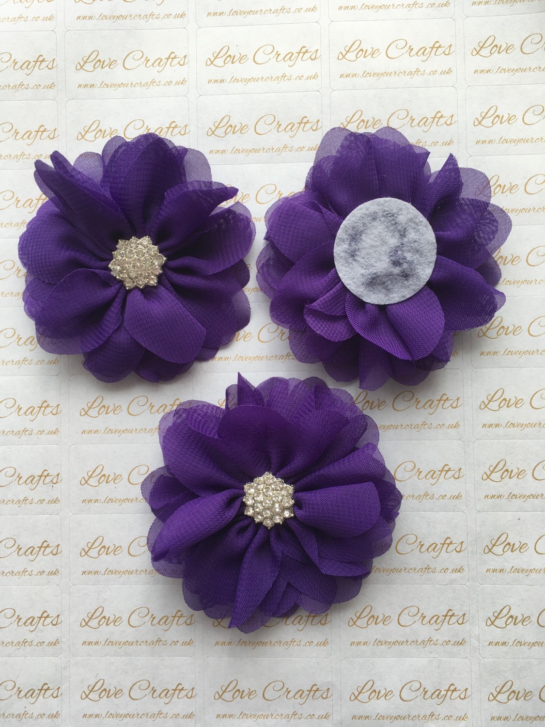 Flower with Bling Centre - Purple