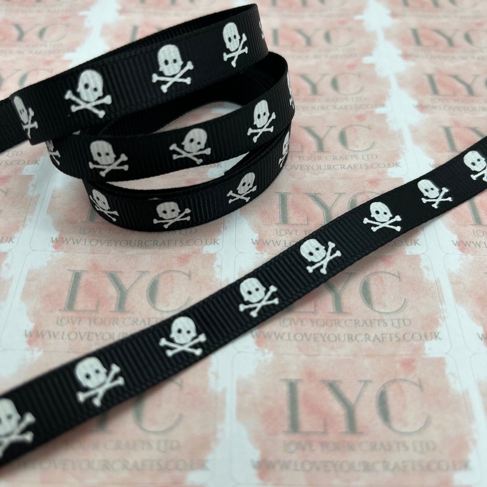 3/8" Skulls 1 Grosgrain Ribbon