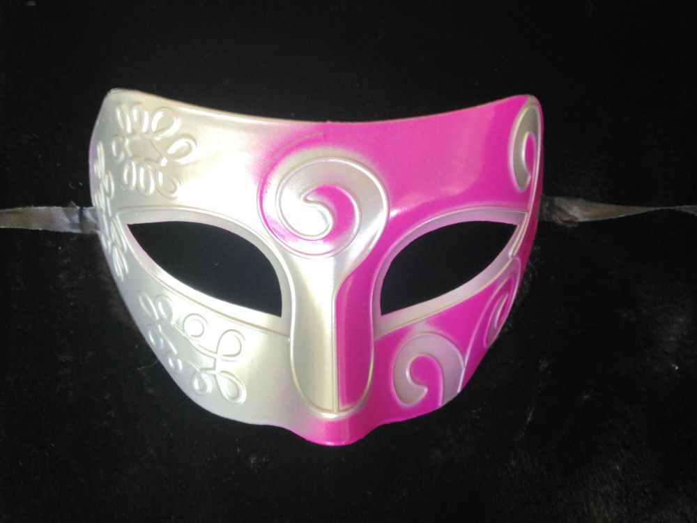Silver & pink masquerade mask