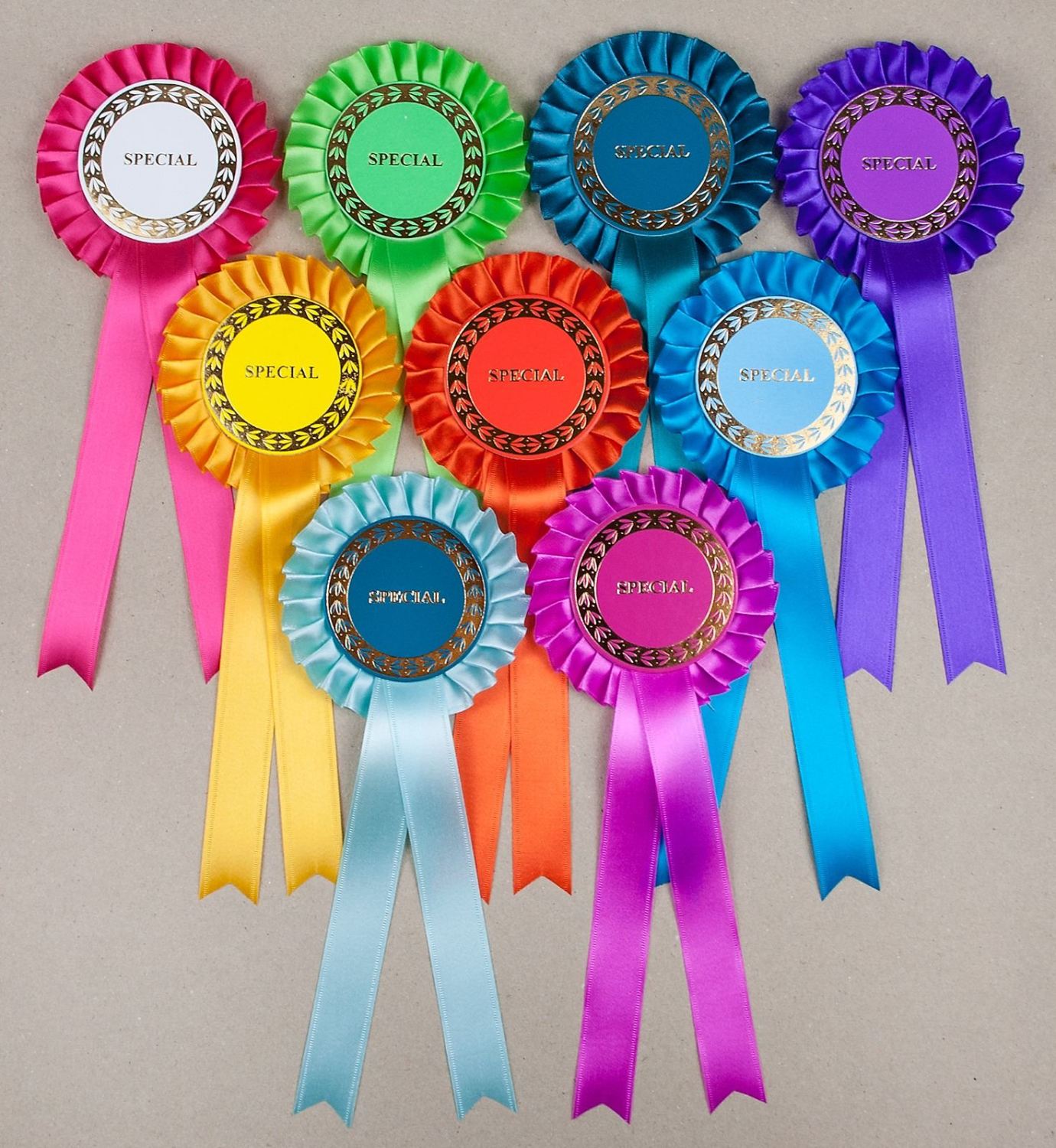 Complete Show Set 1 - 32 LARGE Personalised Rosettes 10 Sets 1st-3rd ...