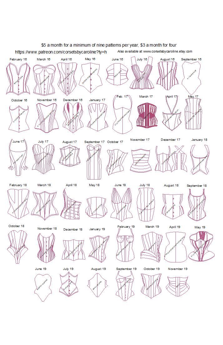 Corset Patterns - curvy creations in AutoCAD