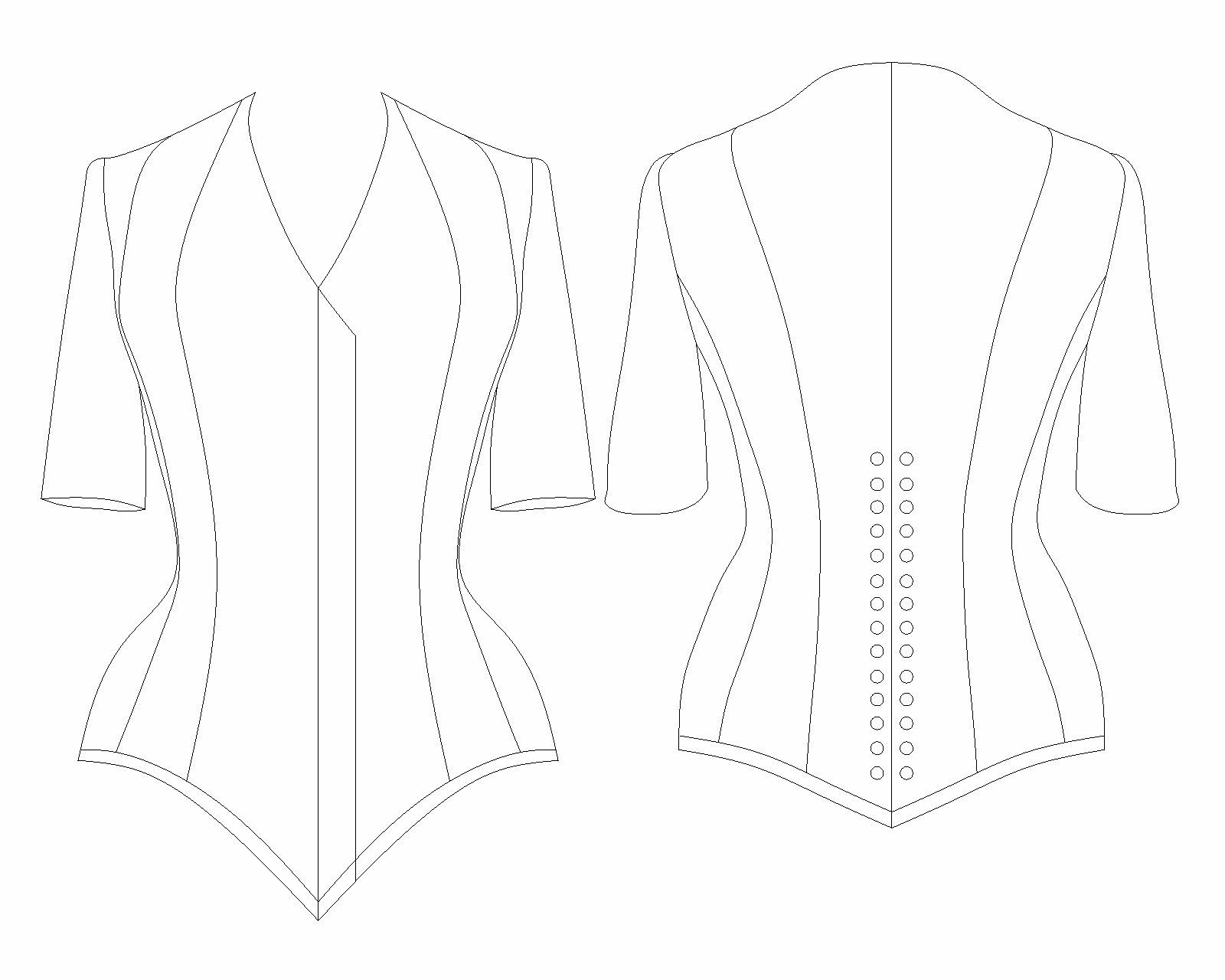 Corseted vest/shirt digital pattern
