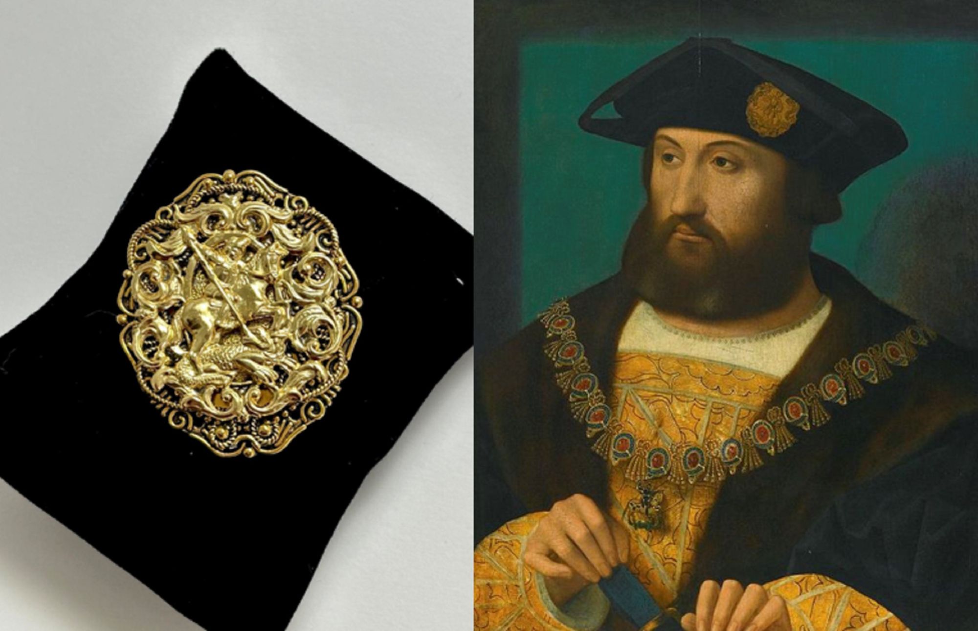 Golden Tudor Cross necklace - Tudor Queen or King - historical British ...