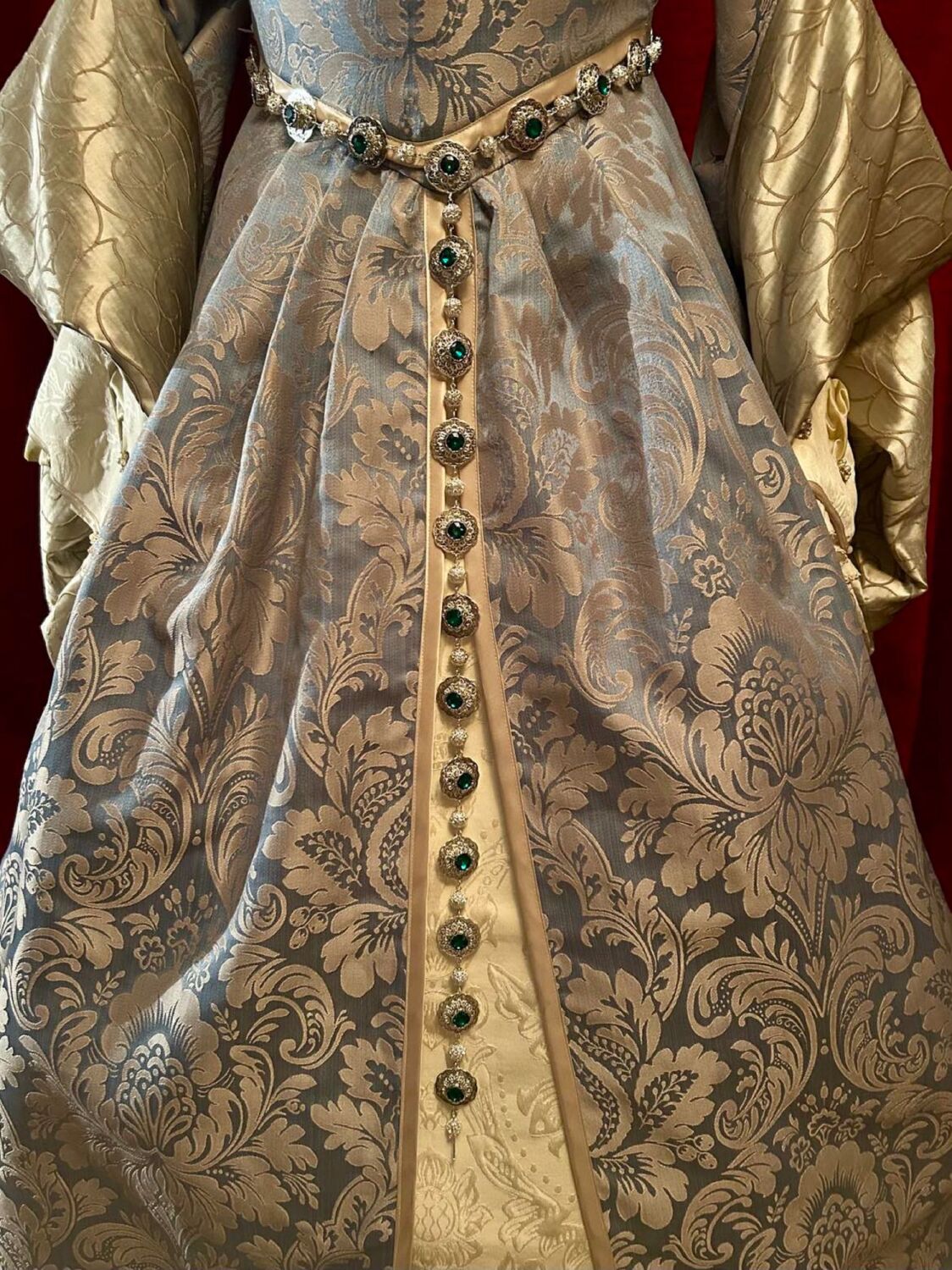 Tudor Pomander style Girdle Belt - Emerald Green and silver version ...