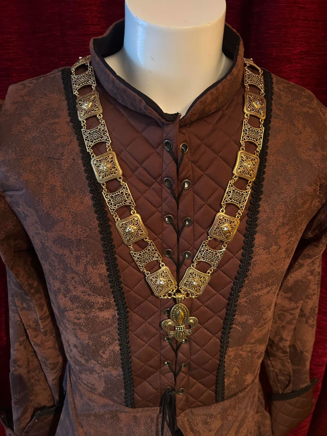 Golden Fleur de Lis medieval Chain of Office - Livery Collar - LARP ...