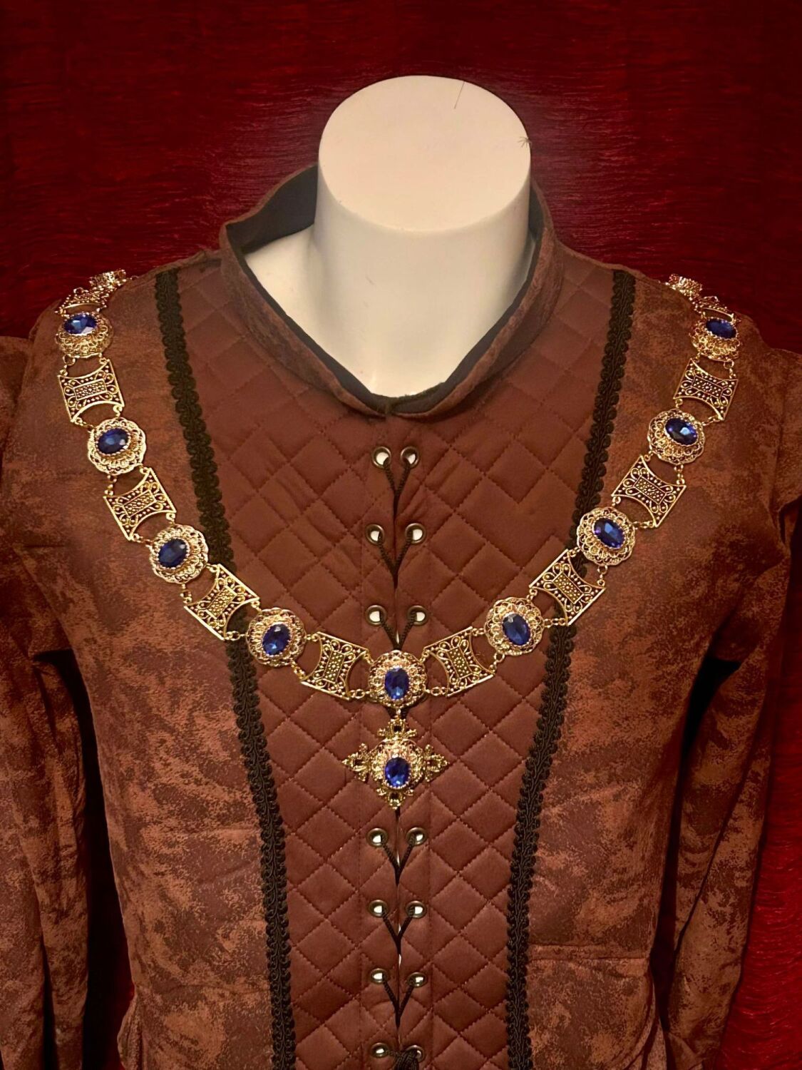 Royal Blue Tudor Chain of Office, Medieval Livery Collar, Historical ...