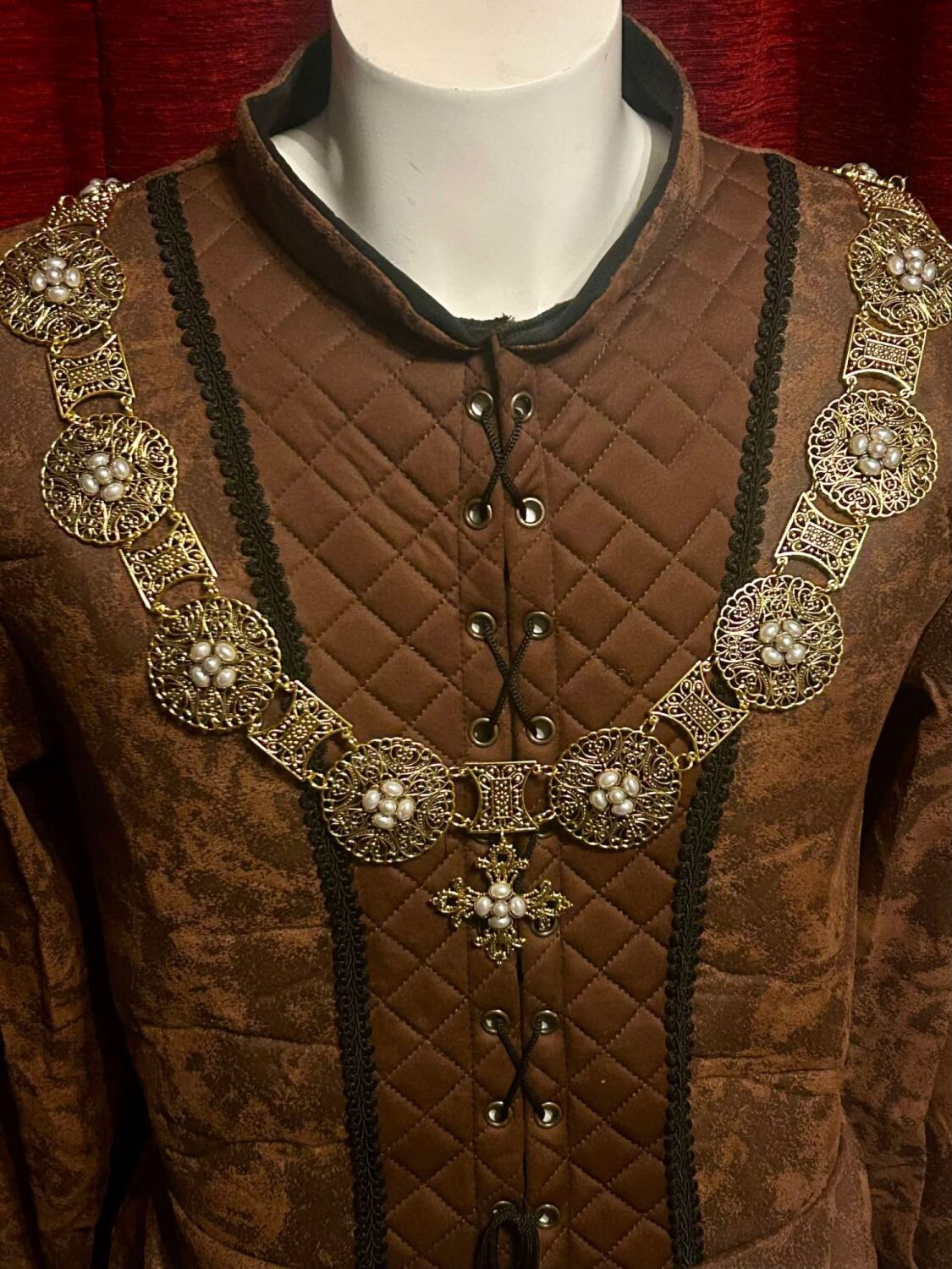 Golden Pearl Tudor Chain of Office, Medieval Livery Collar, Historical ...
