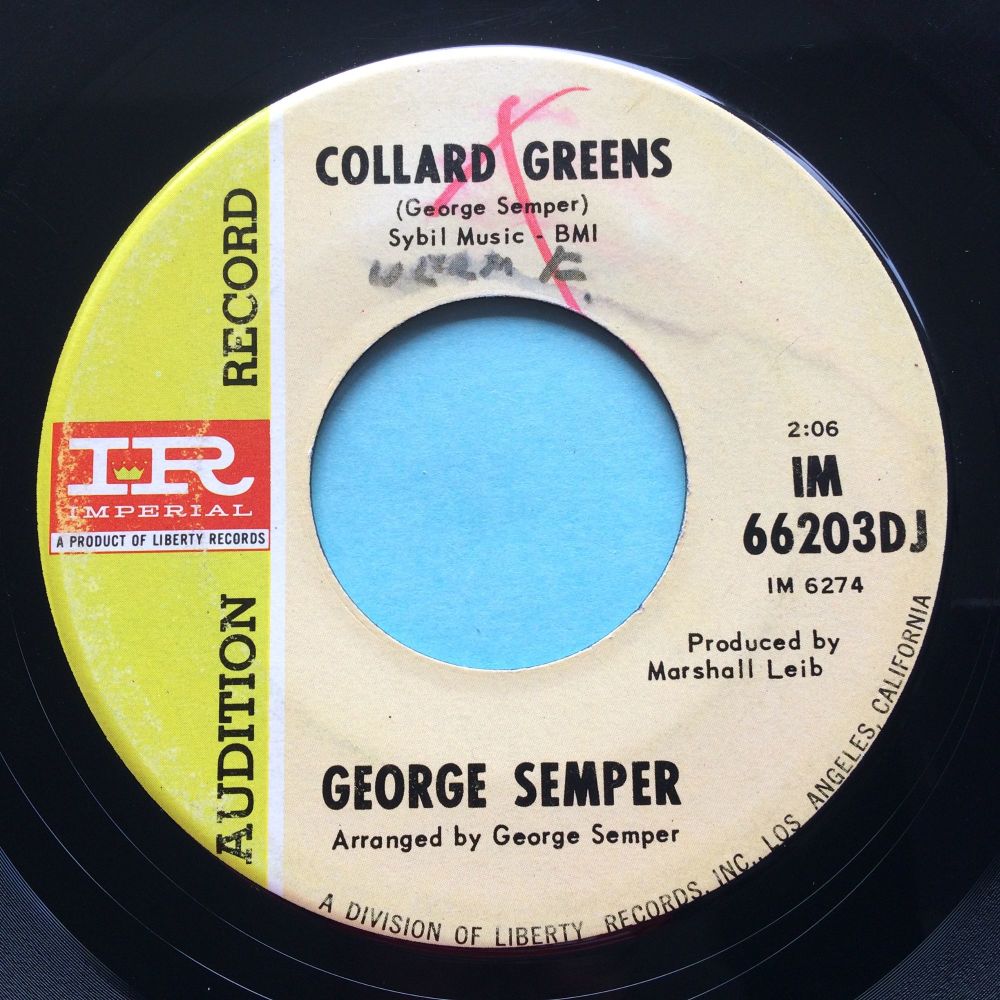 George Semper - Collard Greens b/w Shortnin' Bread - Imperial promo - Ex