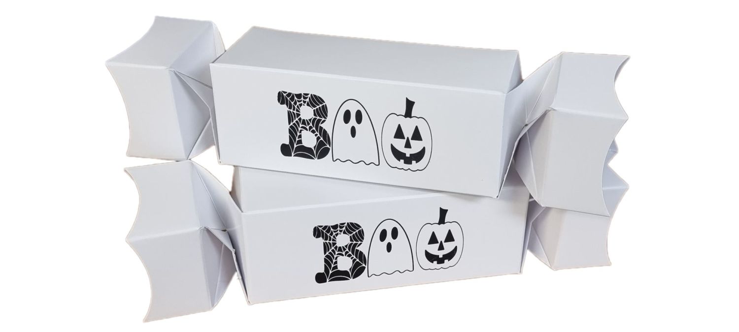 Halloween 4pk White Small Square Sweet Box- Elite Packaging Company Ltd