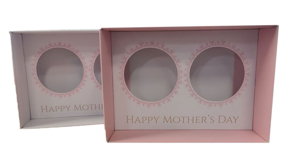 Mother's Day 70mm Deep 2pk Cupcake Box with Clear Lid & Printed Insert ...
