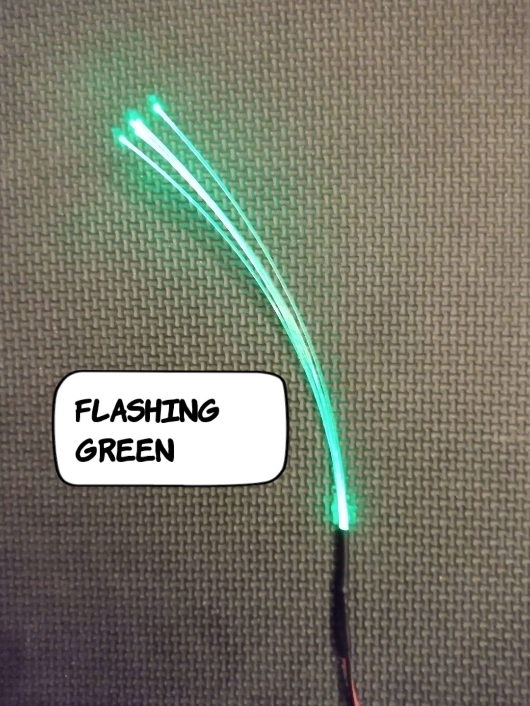 Green FLASHING Fibre Optic LED With 5 Fibre 1mm Strands - 1mm Fibre ...