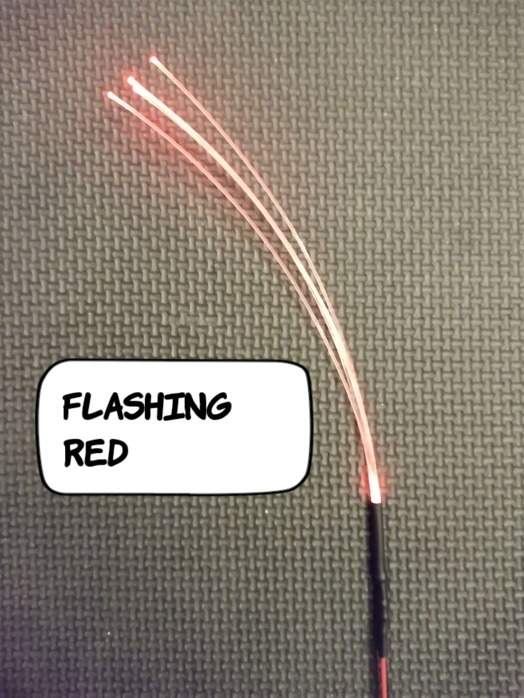 Red FLASHING Fibre Optic LED With 5 Fibre 1mm Strands - 1mm Fibre Optic ...