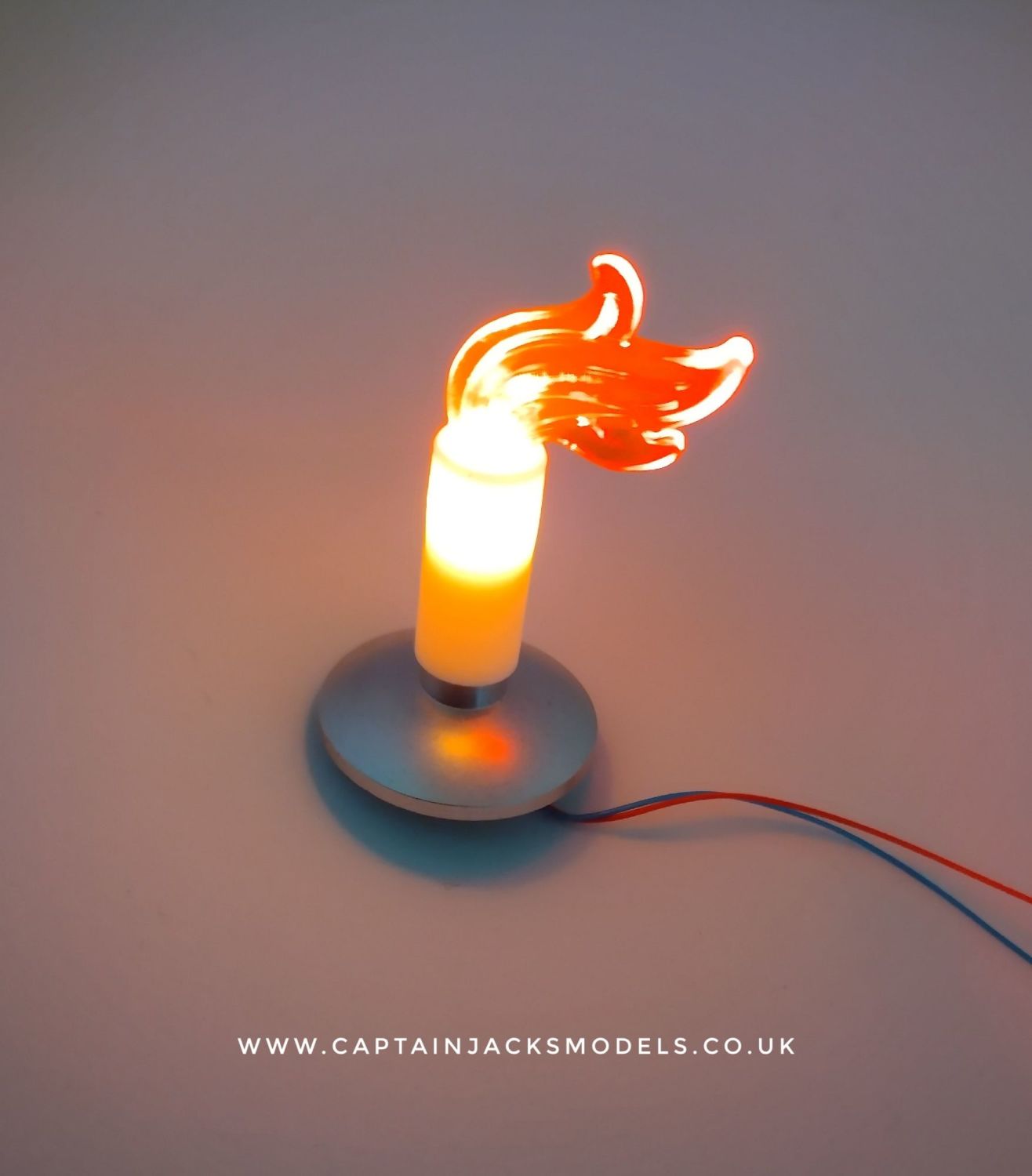 Light Up Lego Scenery Candle Sideways Flame Silver Base - Illuminated ...