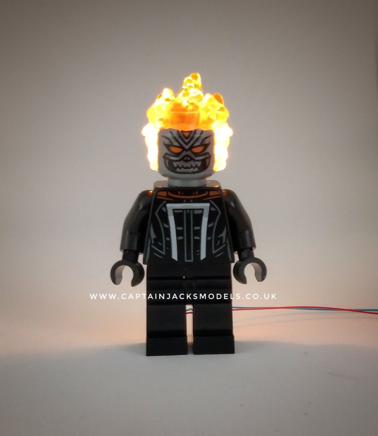 Light Up Lego Minifigure Ghost Rider Roberto Robbie Reyes Flat Silver ...