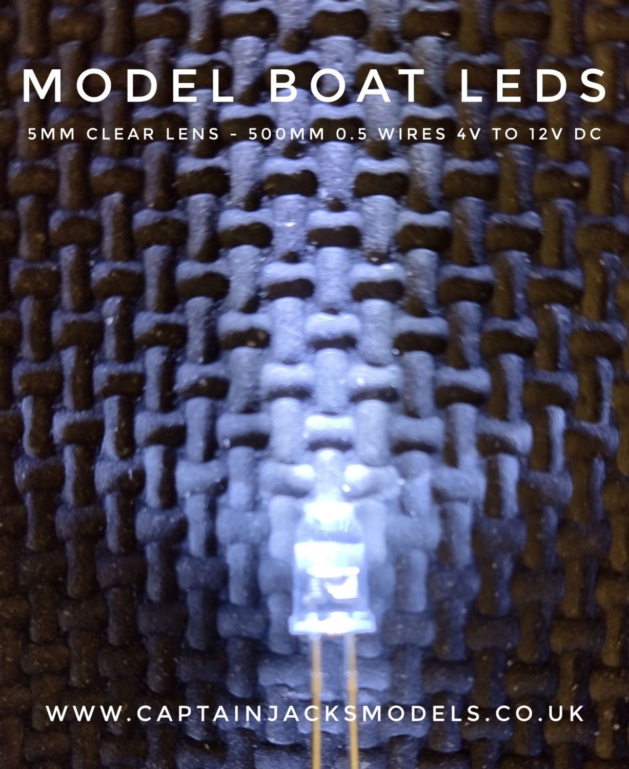 5mm COOL WHITE Clear Lens ( Ultra Bright ) 500mm 0.5 Prewired Model ...