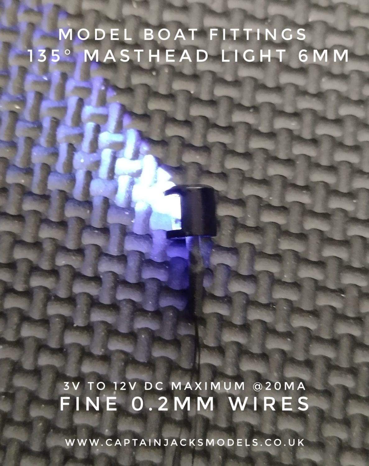 Model Boat Fitting 135 Degree Masthead Light 6mm Cool White Prewired ...