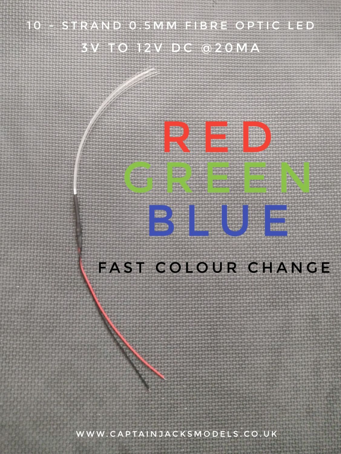 Red Green Blue FAST Colour Change Fibre Optic LED With 10 Fibre 0.5mm ...