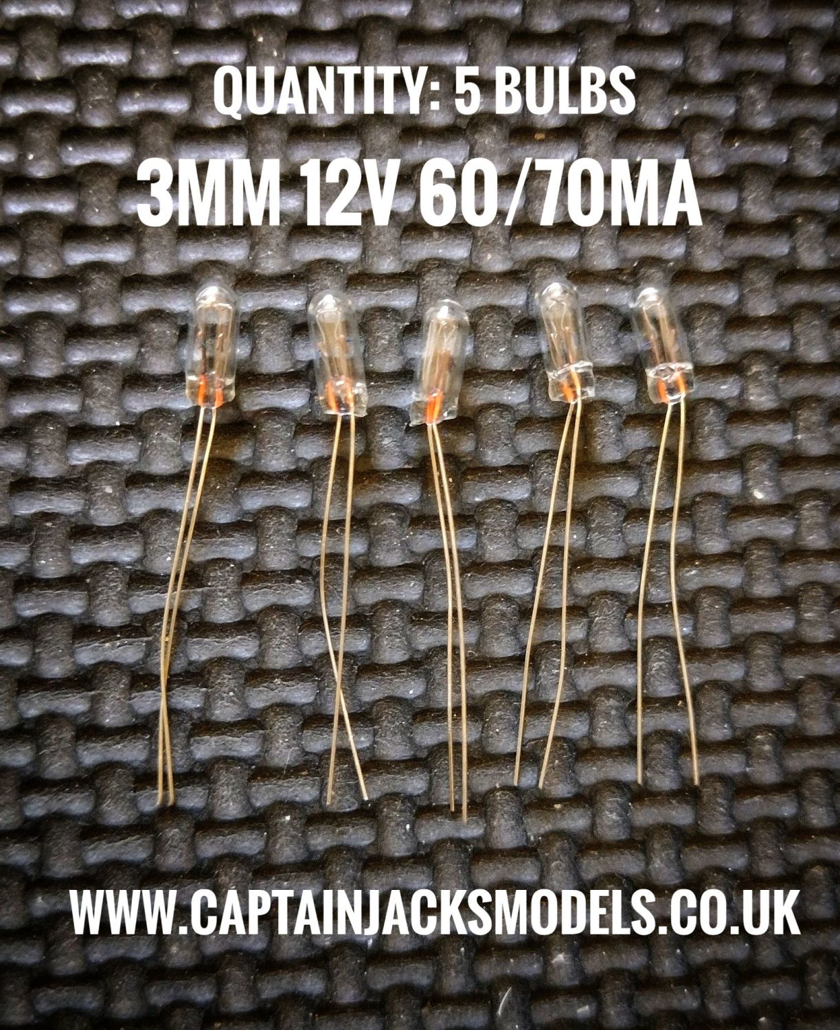 Clear 3mm Diameter 12v 60mA 70mA Miniature Grain Of Wheat Bulbs Warm White PACK OF 5 BULBS ...