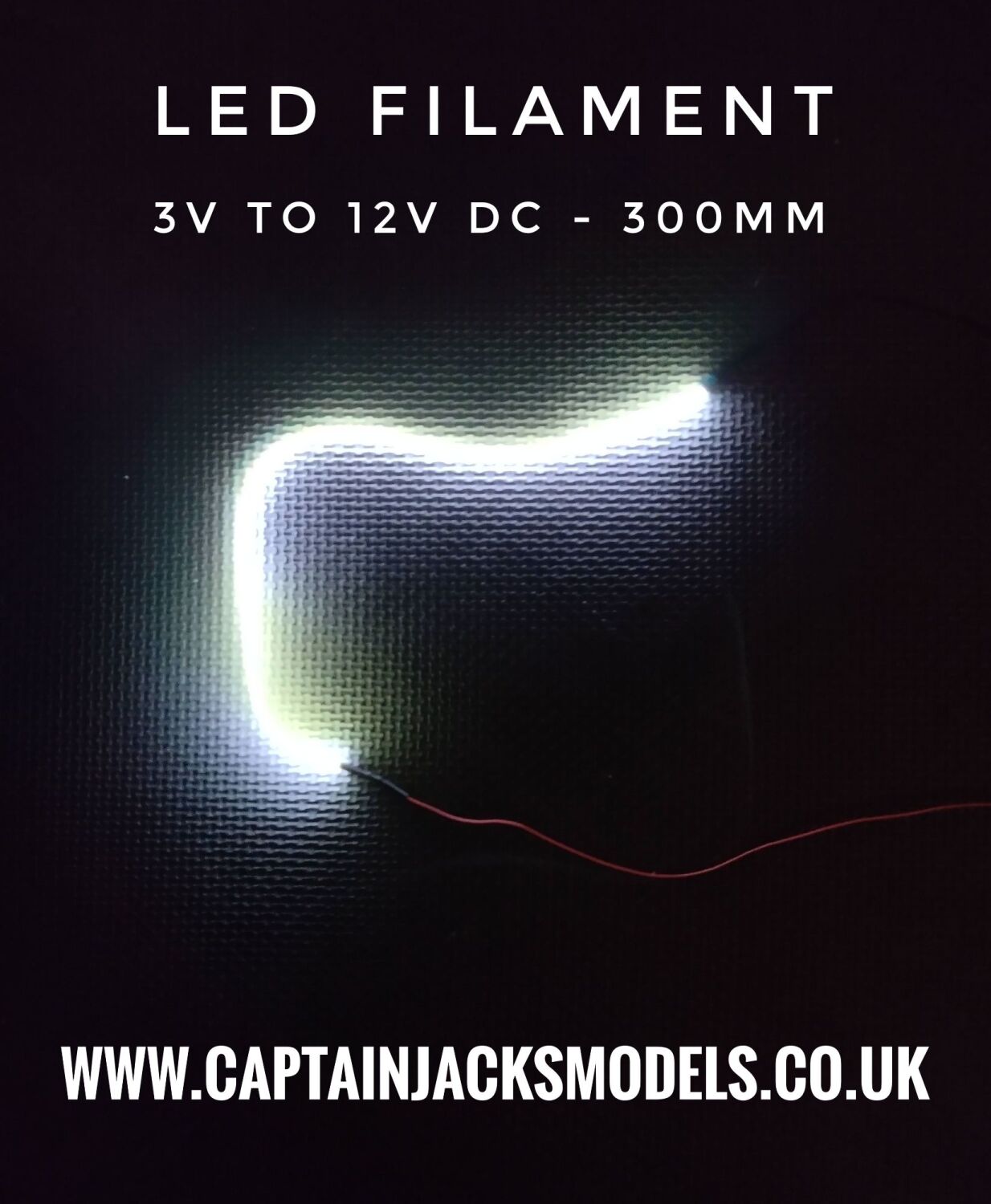 Cool White Flexible LED Filament 300mm 3v to 12v DC - LED Filament ...