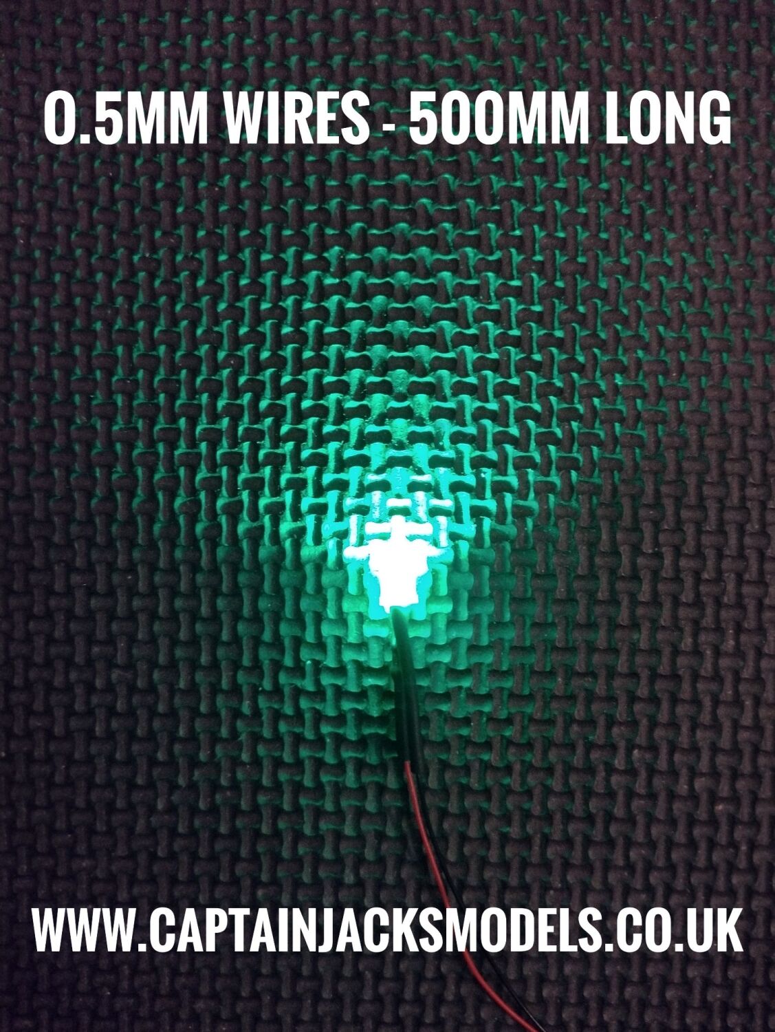 5mm Prewired FLAT TOP Led 0.5mm WIRES 500mm LONG Ultra Bright GREEN ...