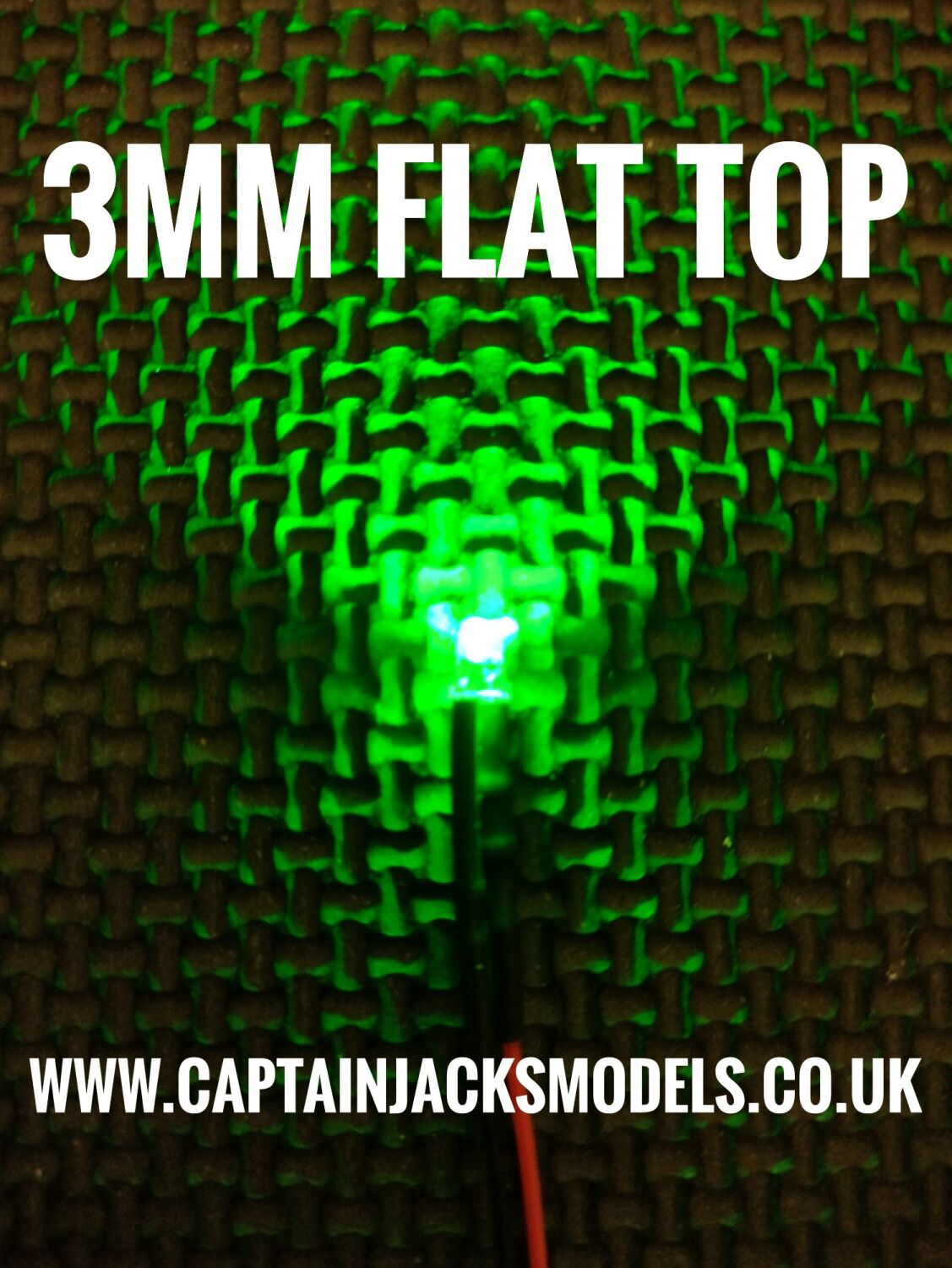 3mm Prewired LED Flat Top Ultra Bright GREEN - LEDs Prewired 3mm Flat ...