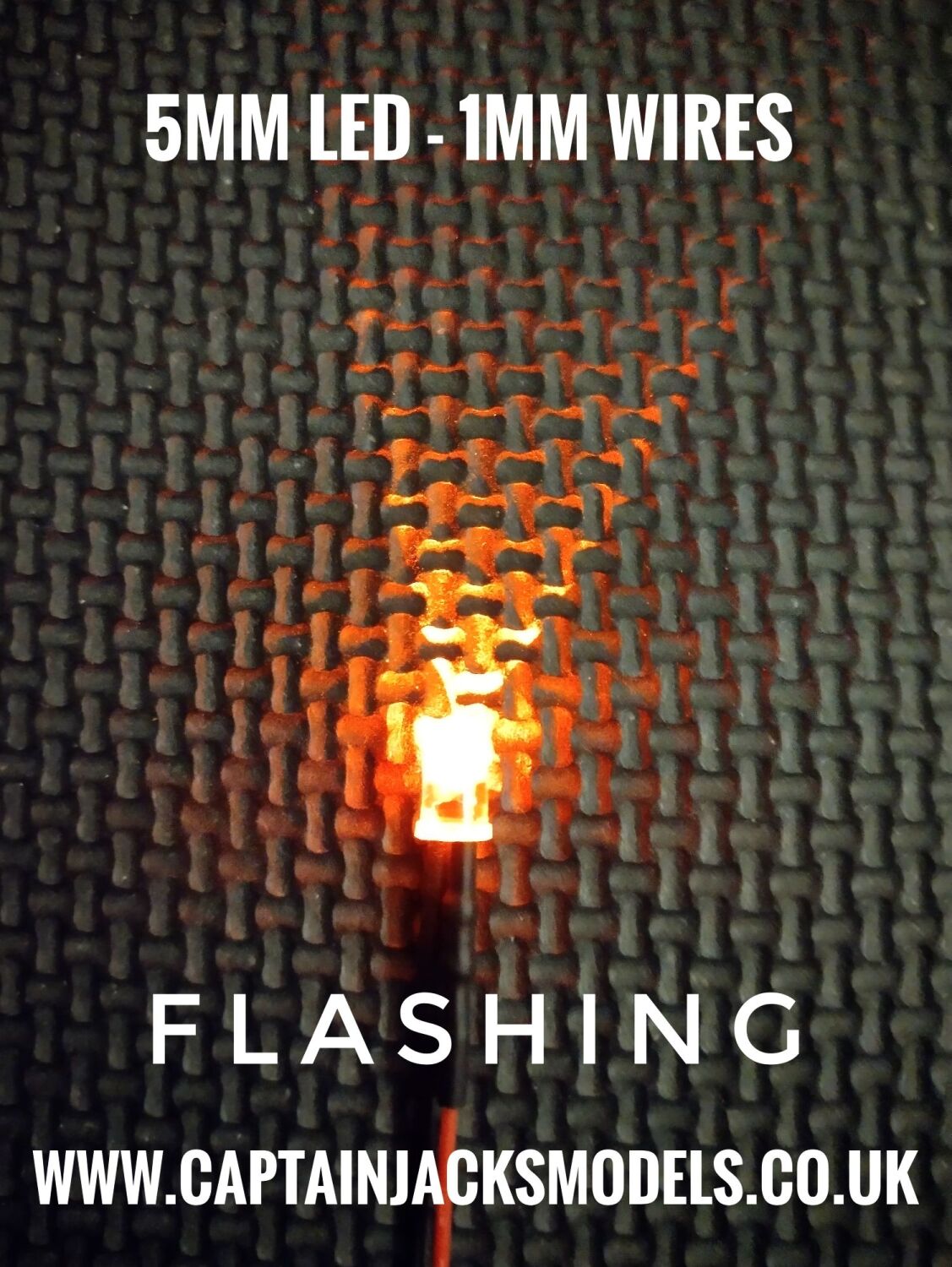 5mm Prewired LEDs Ultra Bright ORANGE FLASHING 1mm Wires - 5mm Prewired ...