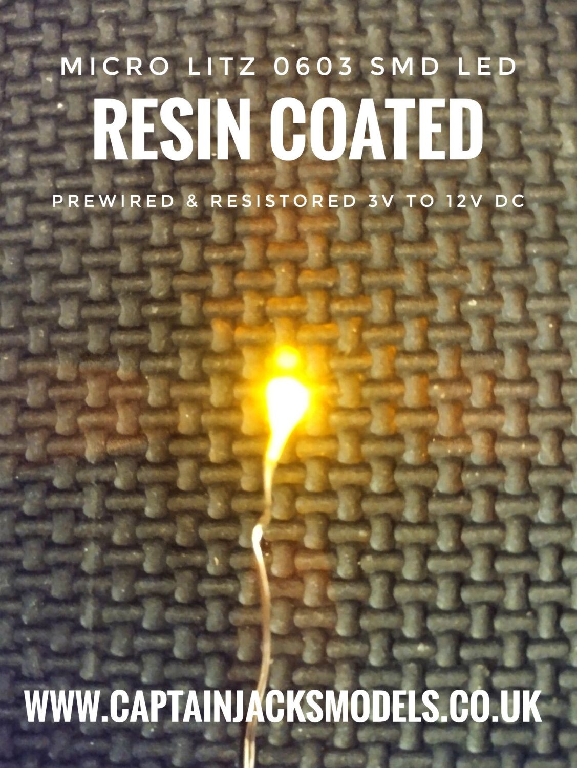 Prewired Micro Litz SMD LEDs 0603 Yellow RESIN COATED 3v to 12v DC ...