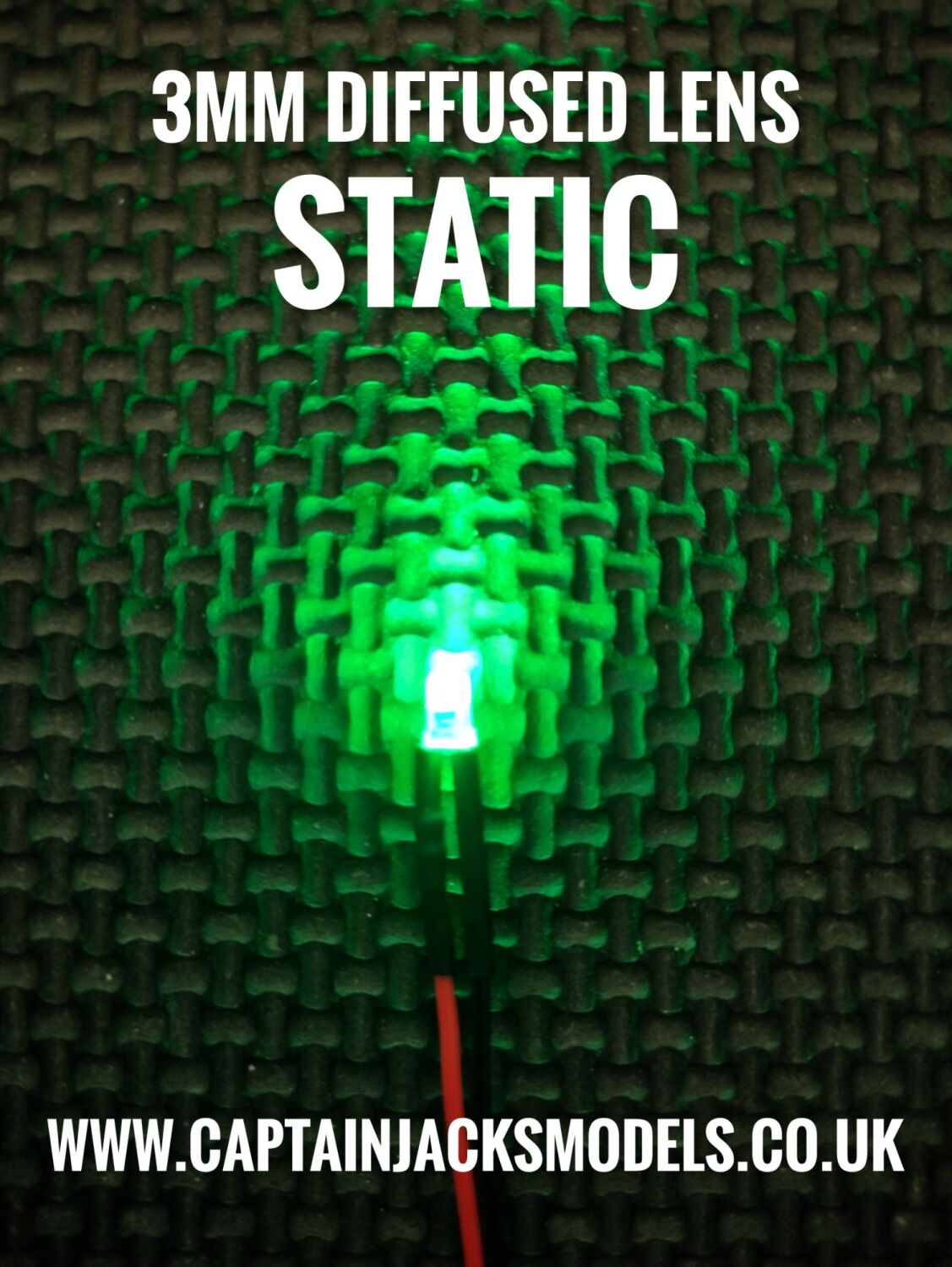 3mm Prewired Leds 1mm WIRES Diffused GREEN STATIC - 3mm Prewired ...