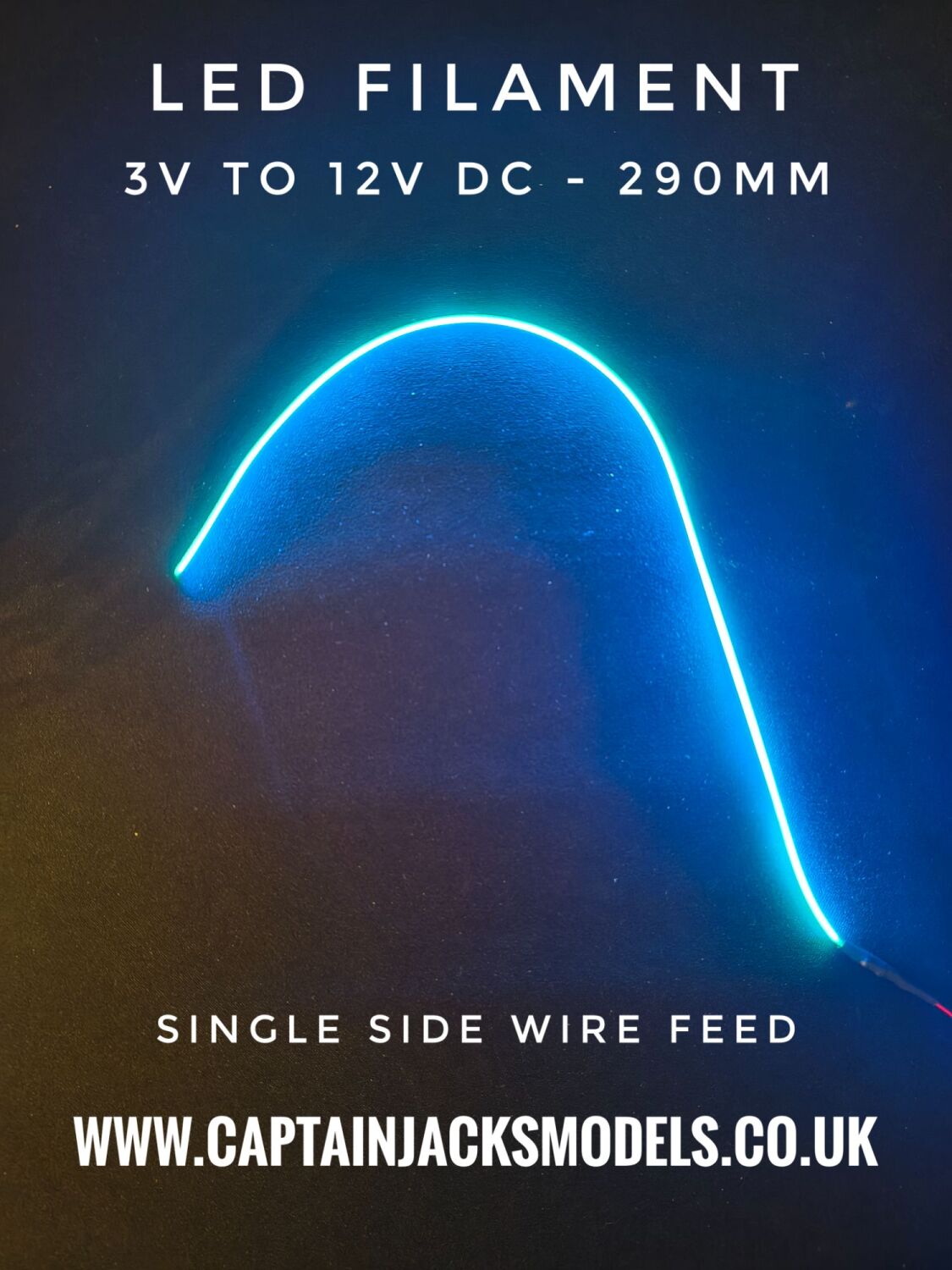 Ice Blue Flexible LED Filament 290mm 3v to 12v DC - LED Filament ...