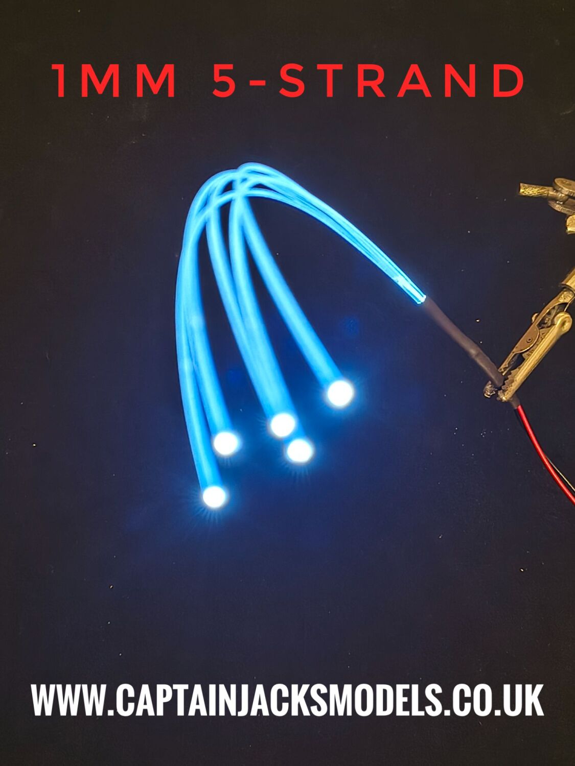 Cool White FLASHING Fibre Optic LED With 5 Fibre 1mm Strands - Flashing ...