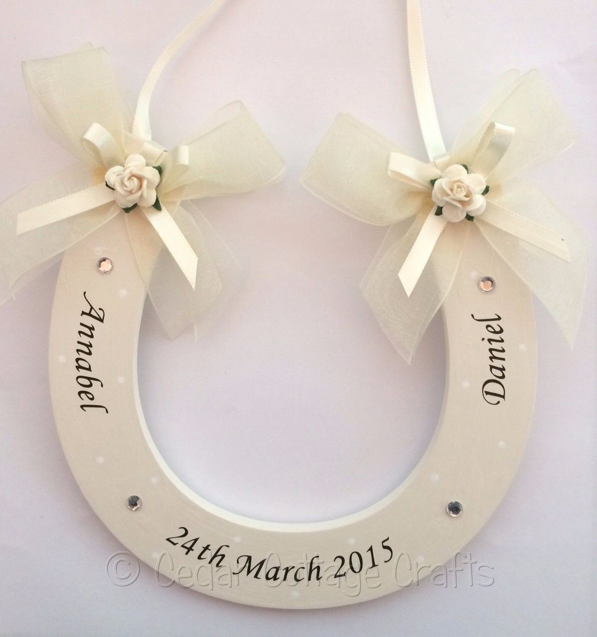 Personalised Wedding Horseshoe in Ivory