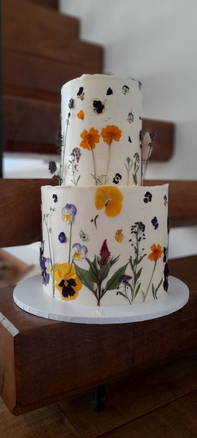 Pressed flower wedding cakes , beautifully bespoke for your special day