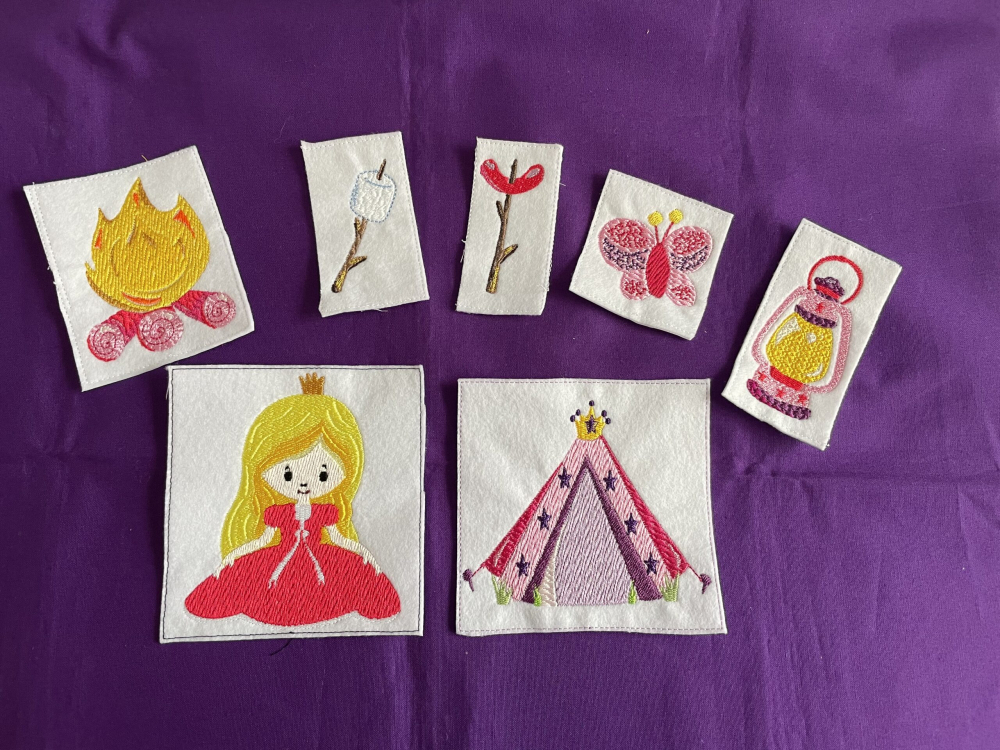 In The Hoop Set Of 7 Princess Camping Digital Download Machine ...
