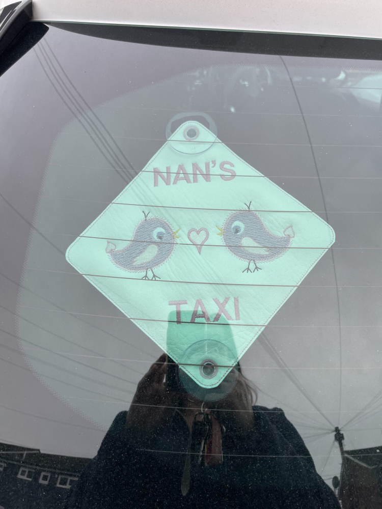 In The Hoop Nan's Taxi Car Sign Digital Download Machine Embroidery ...