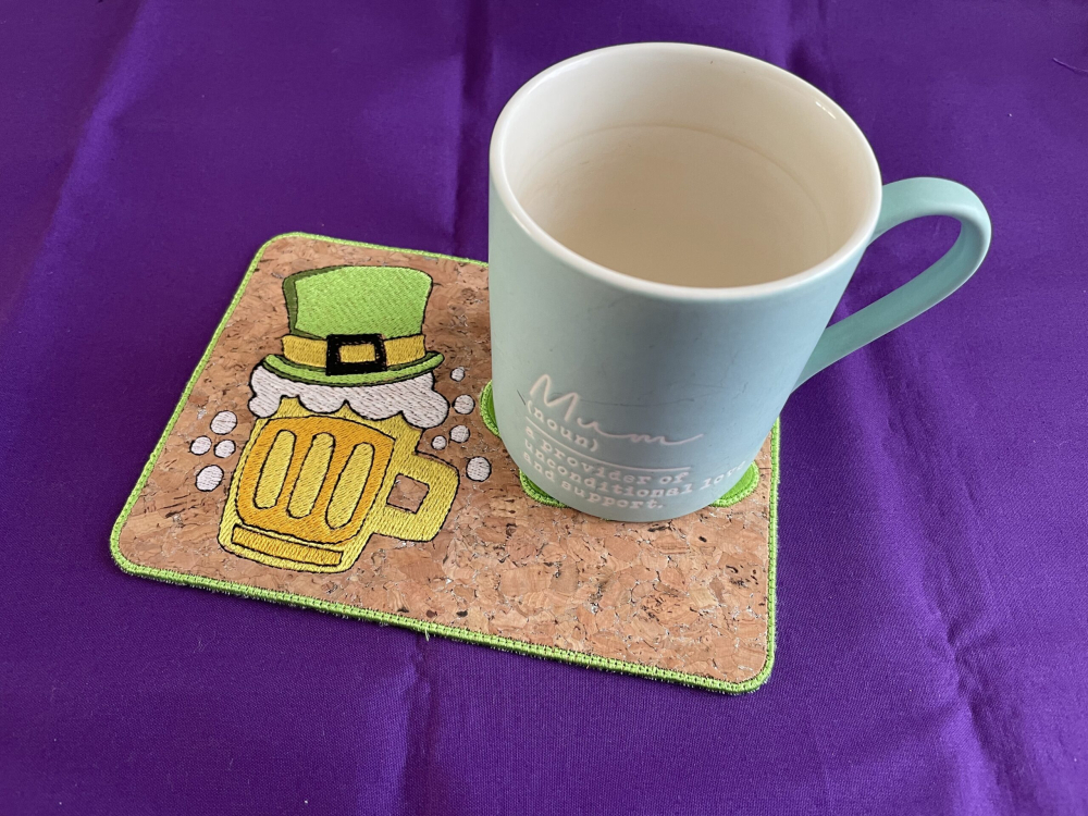 In The Hoop St Patricks Day Pretty Round Edge Mug Rug Digital Download ...