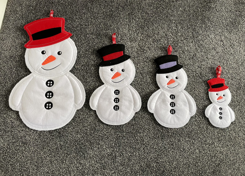 In The Hoop Snowman Hanger (2 Hoopings) Digital Download Machine ...