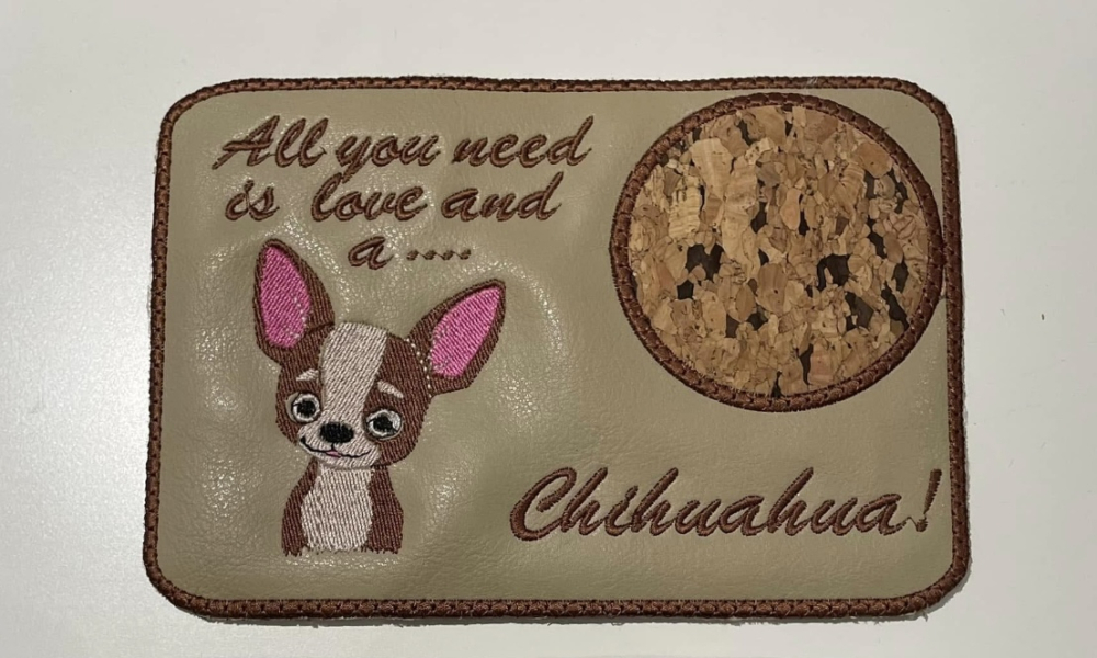 In The Hoop Chihuahua Pretty Round Edge Mug Rug Digital Download ...