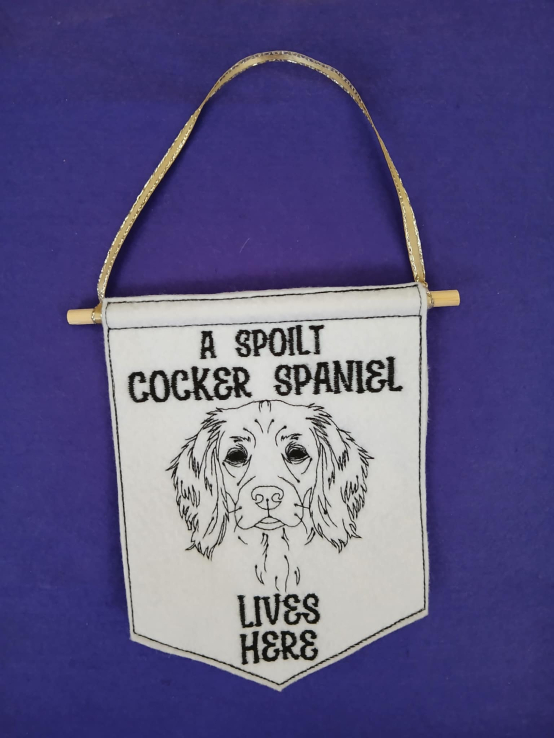 In The Hoop Working Cocker Spaniel Door Hanger Digital Download Machine ...