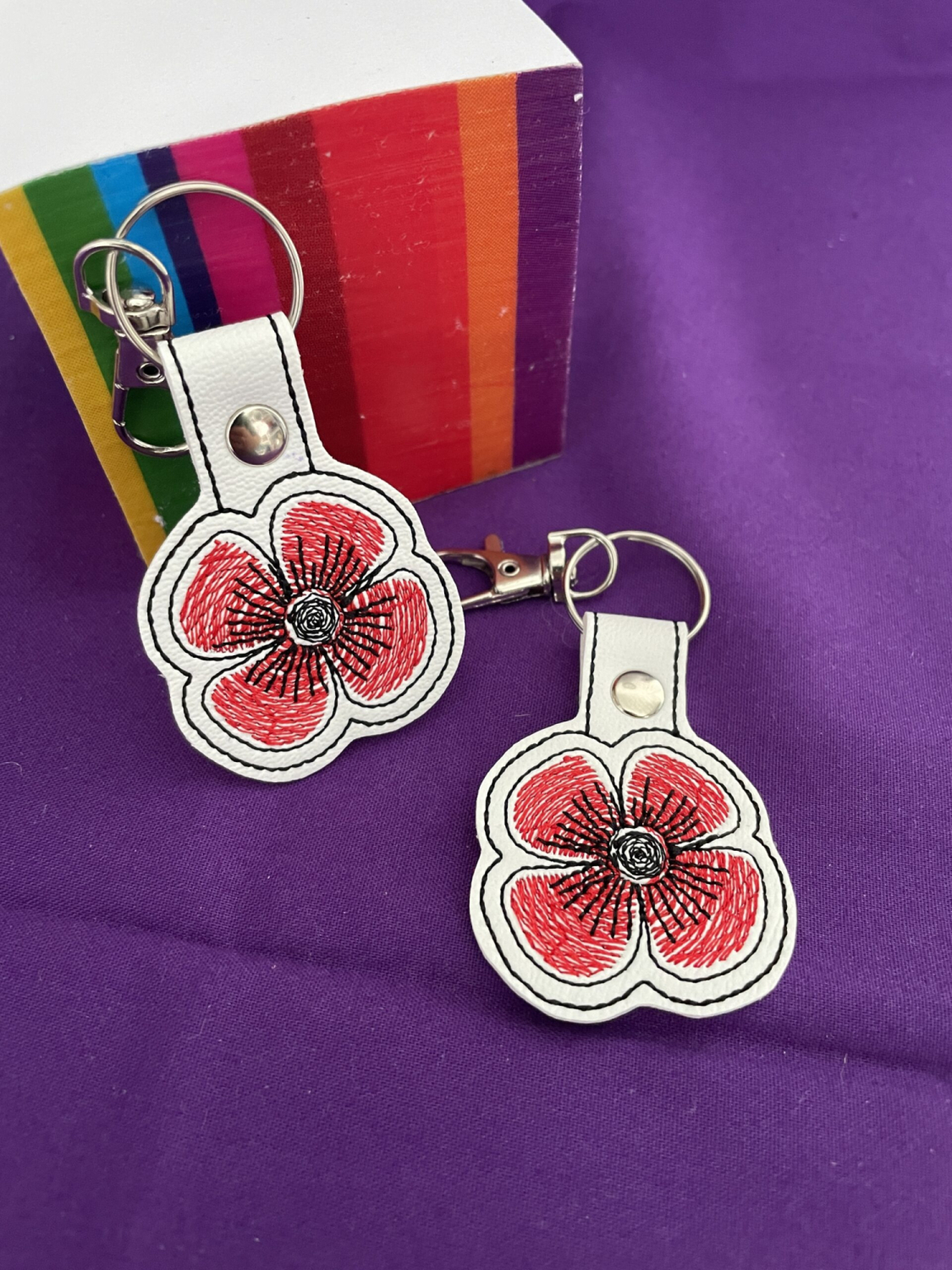 In The Hoop Poppy Keyring Digital Download Machine Embroidery Design ...