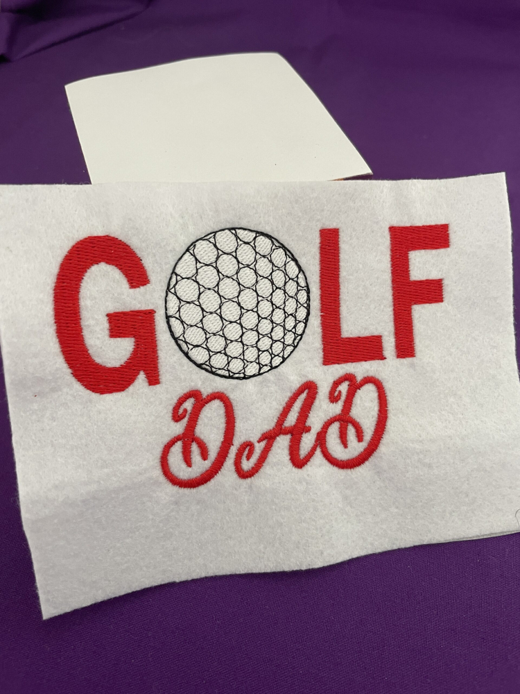 In The Hoop Golf Dad Digital Download Machine Embroidery Design File 5 X7