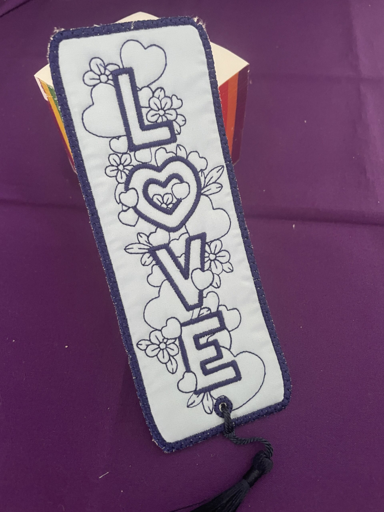 In The Hoop Padded Love Bookmark Digital Download Machine Embroidery ...