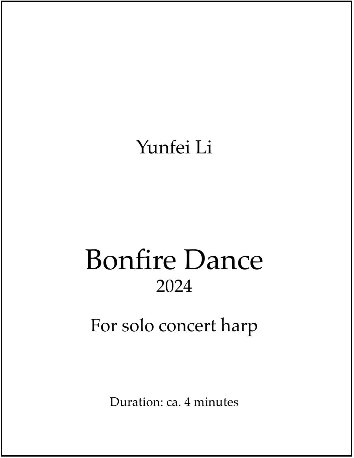 Bonfire Dance - Yunfei Li (Digital Download)