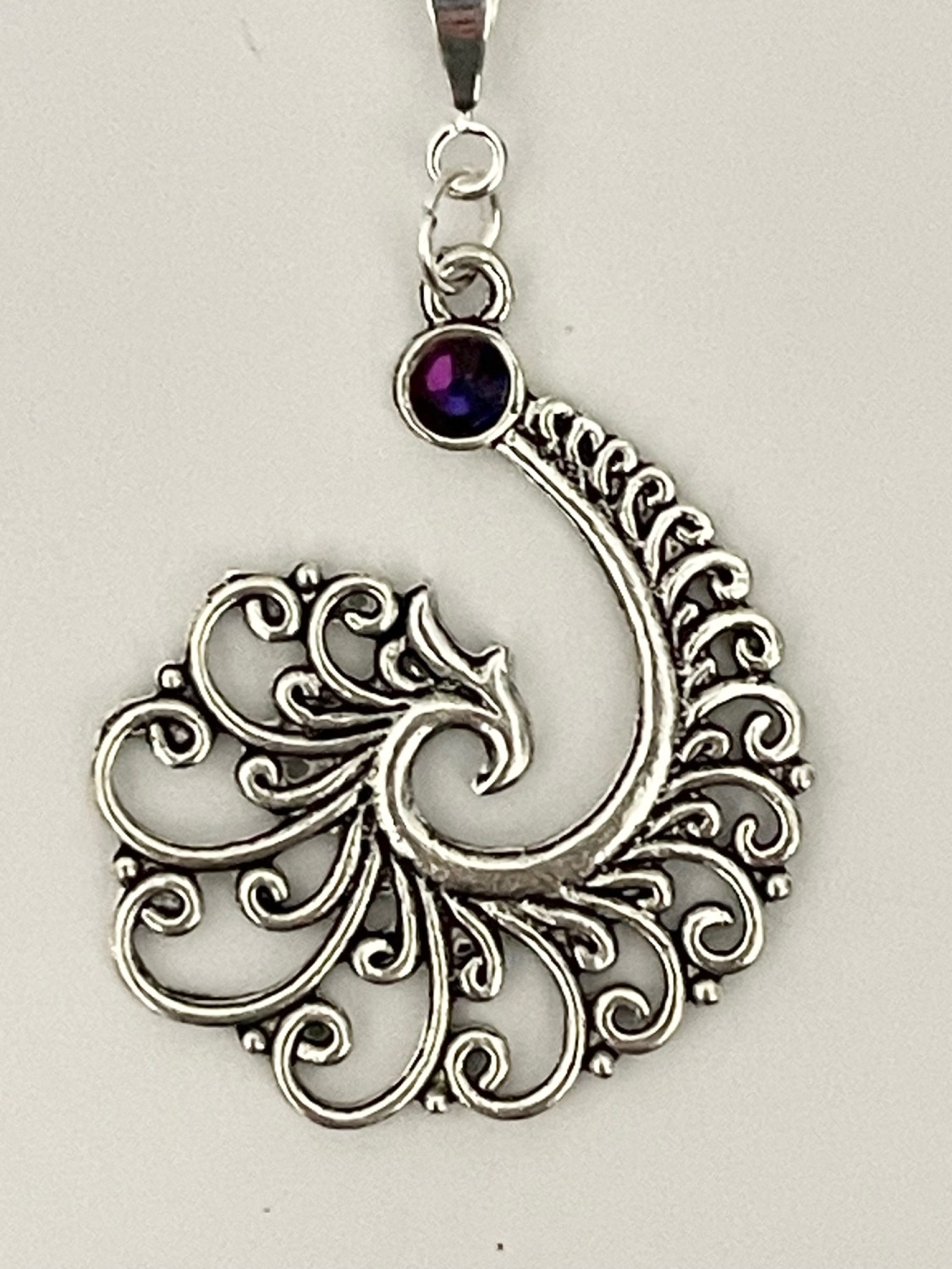 Scroll pendant with Swarovski crystal