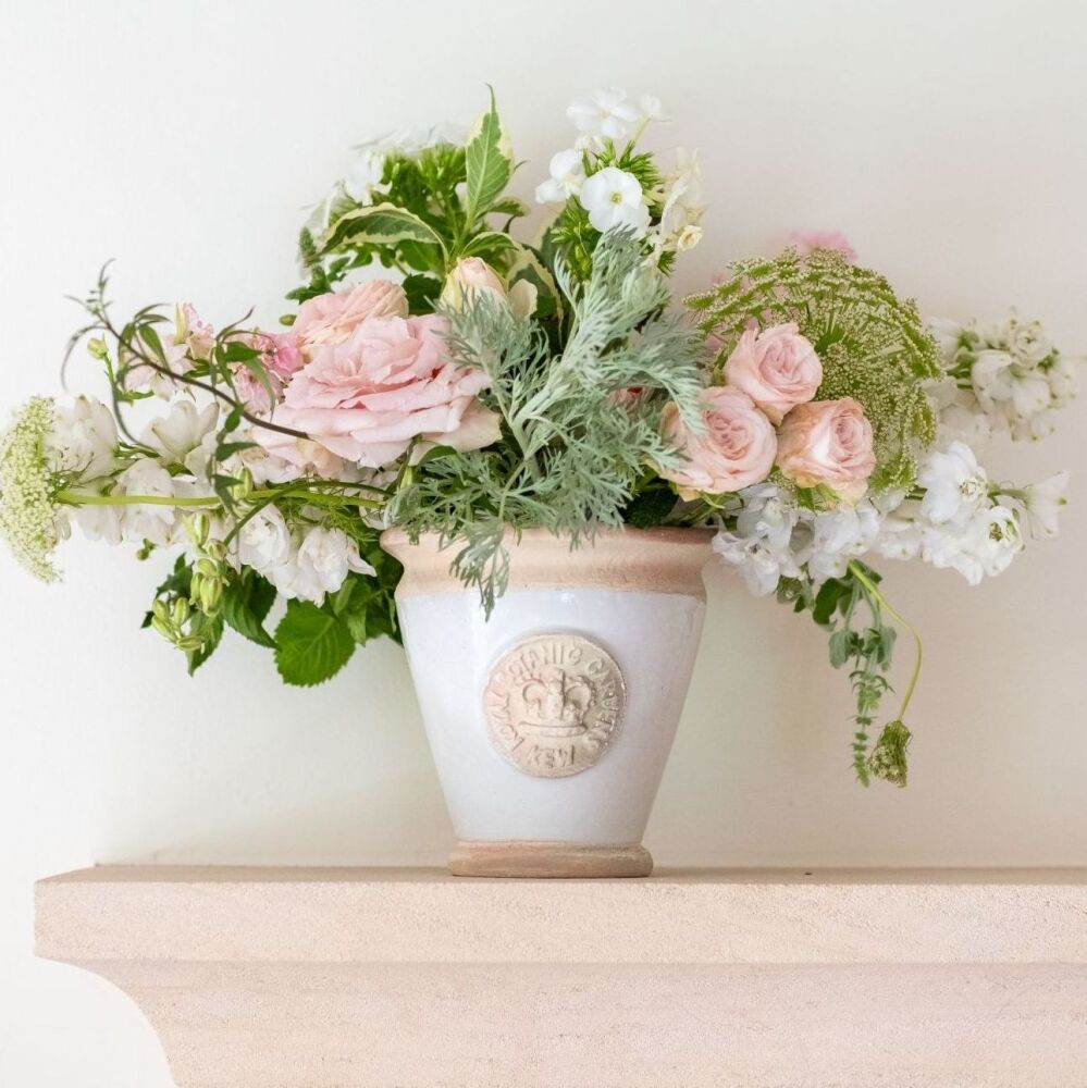 Kew Garden Tapered Cachepot, Small Plant or Cache Pot in Bone White ...