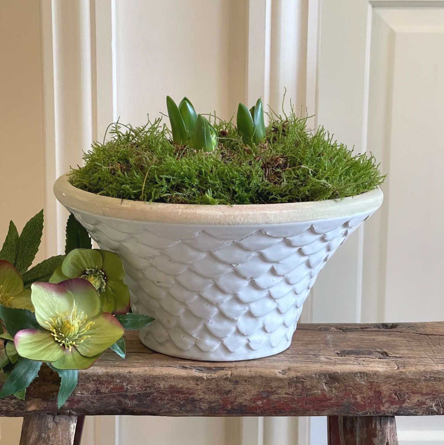Kew Garden Round Neptune Planter Plant Pot Bone Small | White Round ...