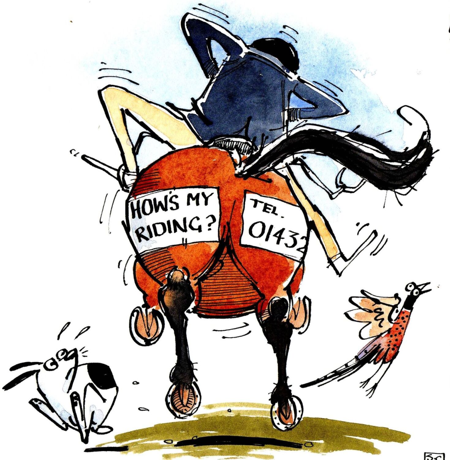 Horse Riding Greeting Card|Stephen Cocker Cards